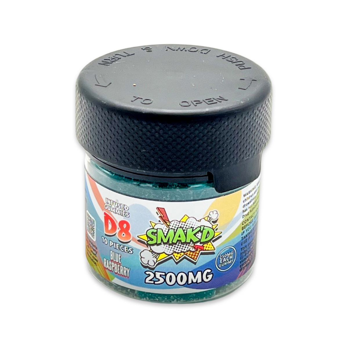 High-Potency & Strong Delta-8 THC Blue Raspberry Gummies - Smak'D