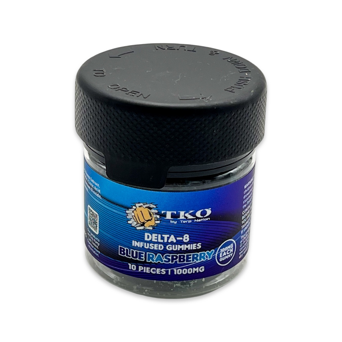 Delta-8 THC Blue Raspberry 1000mg Gummies - TKO